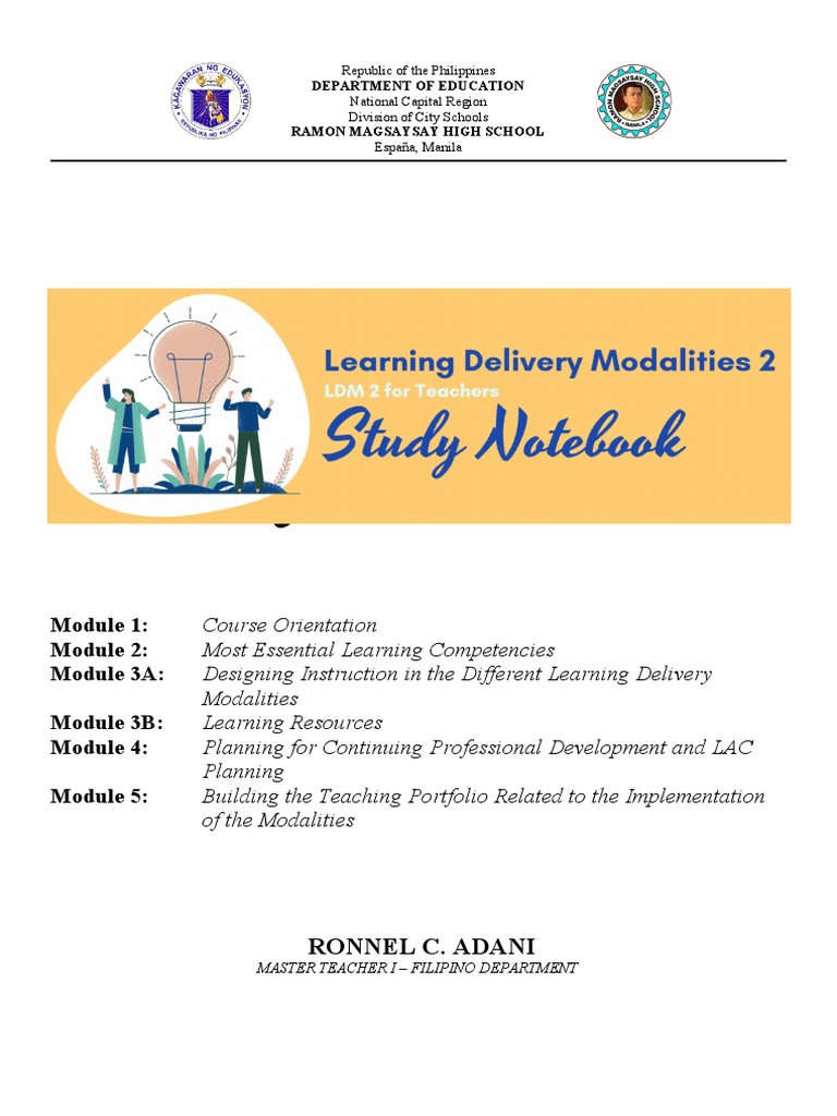 Learning Delivery Modalities | PDF | Educational Assessment | Facilitator