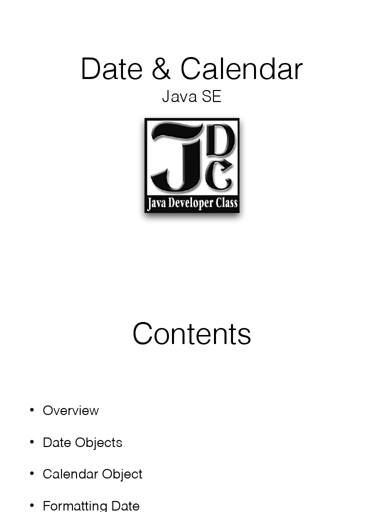 Date & Calendar: Java SE | PDF | Java (Programming Language ...