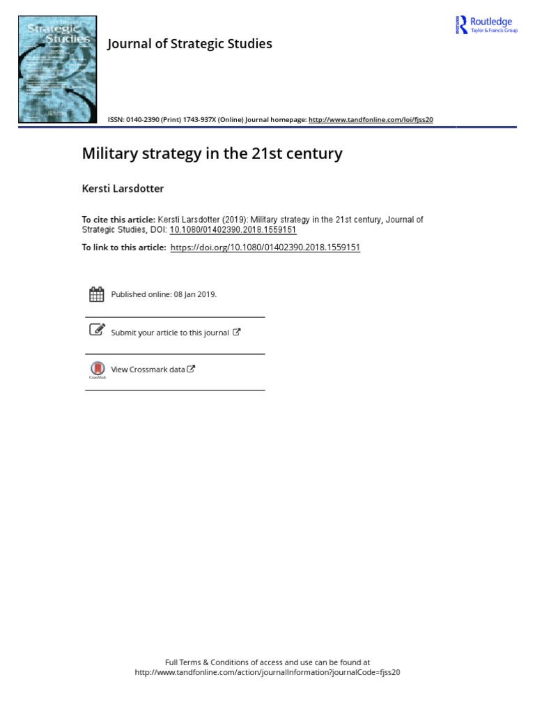 Military Strategy in The 21st Century | PDF | Cyberwarfare | Security