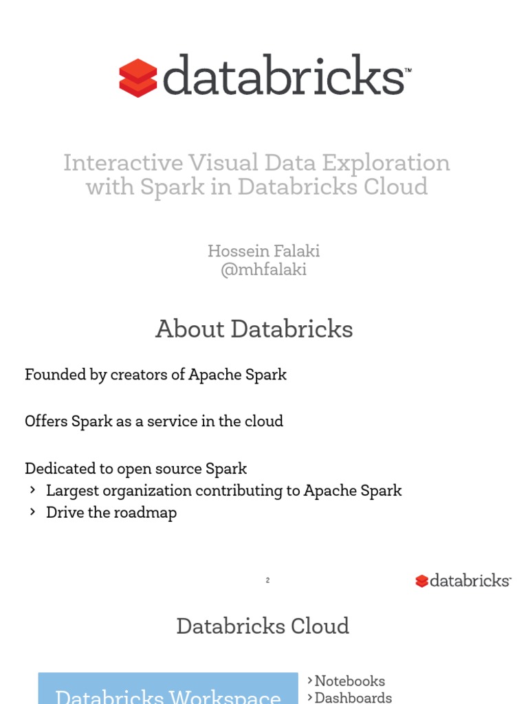 Interactive Visual Data Exploration With Spark In Databricks Cloud Pdf Apache Spark Data
