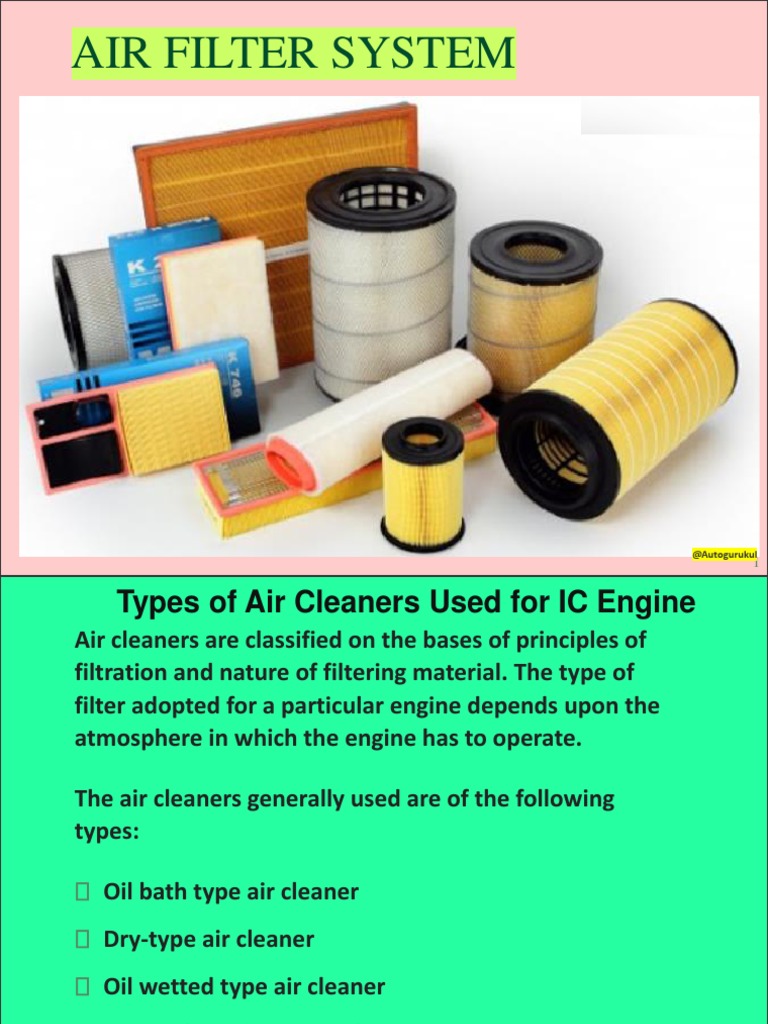 IC Engine Air Filter Types | PDF