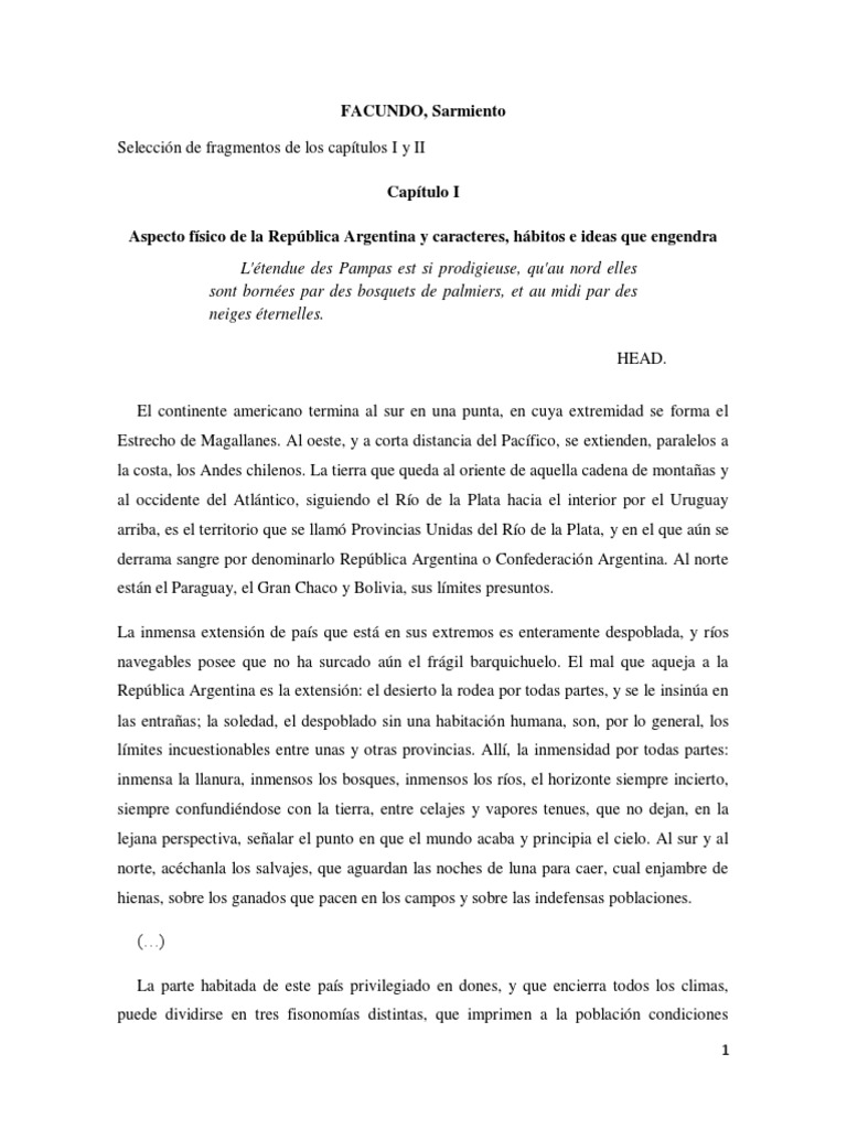 Facundo-Cap. 1 y 2 | PDF | Buenos Aires | Argentina
