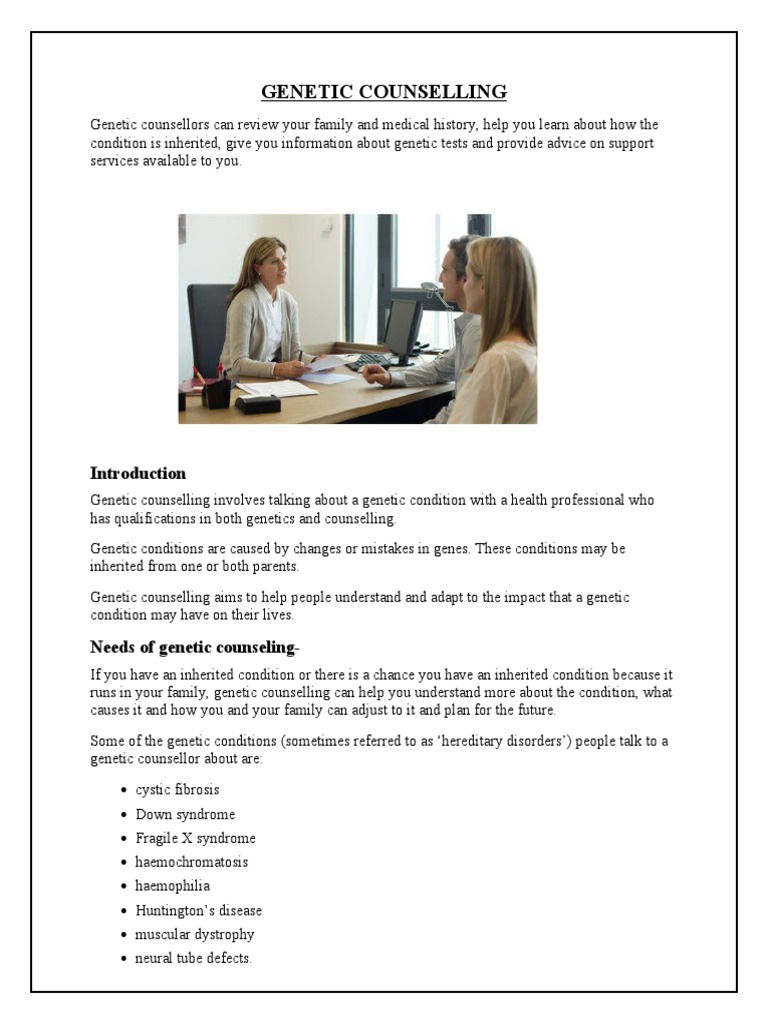 Genetic Counselling Assignment | PDF | Genetic Disorder | Genetic ...