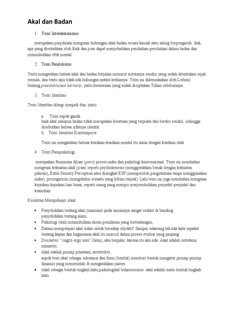 Resume Muhammad Riziq Azzaki Akal Dan Badan | PDF