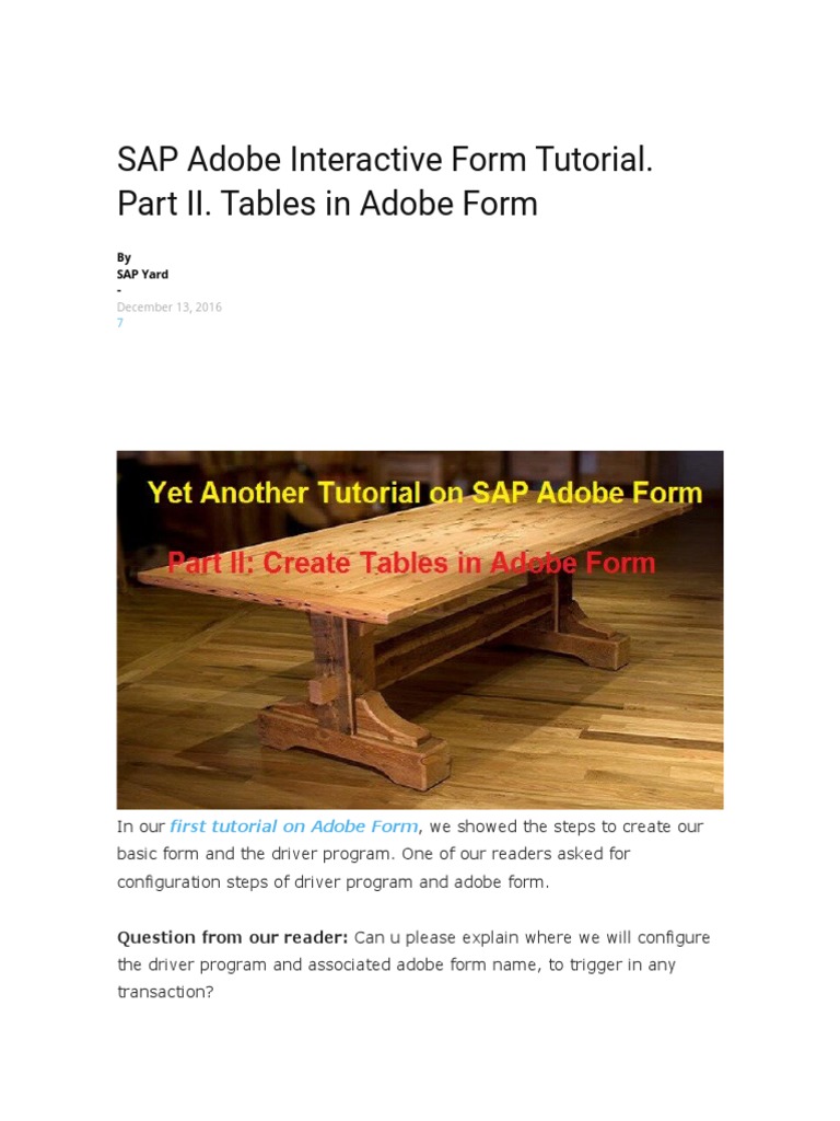 SAP Adobe Interactive Form Tutorial - Part 2 | PDF | Page Layout ...