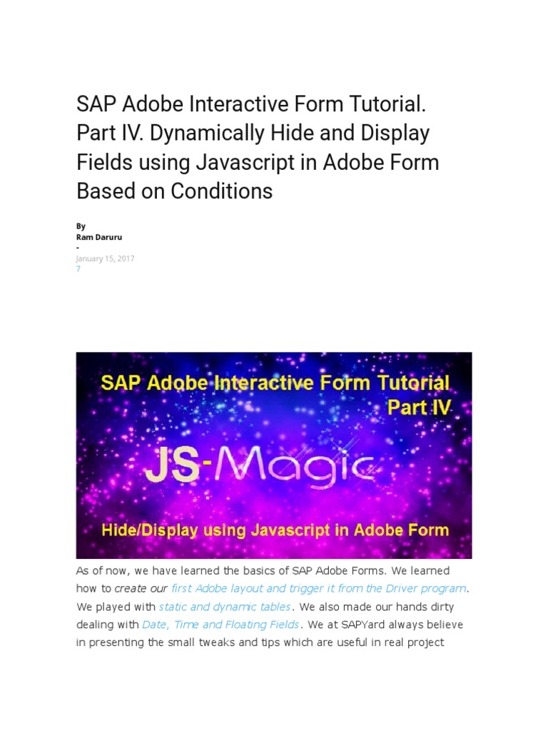 SAP Adobe Interactive Form Tutorial - Parte 4 | PDF | Java Script | Parameter (Computer Programming)