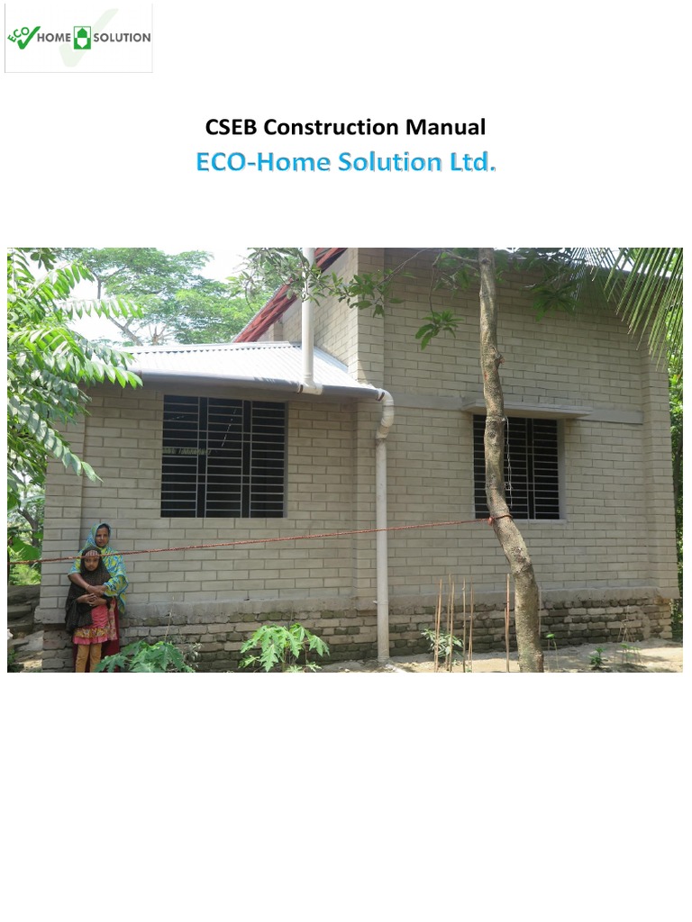 CSEB Construction Manual | PDF | Masonry | Mortar (Masonry)