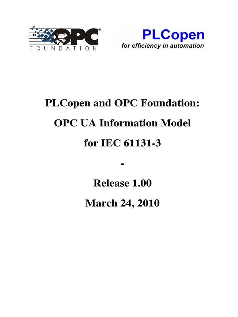 PLCopen OPC UA Information Model 1.00 Specification | PDF | Object (Computer Science) | Scada