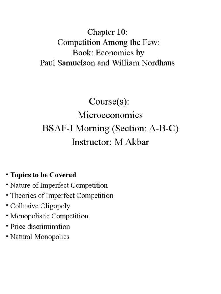 Competition Among The Few: Book: Economics by Paul Samuelson and ...
