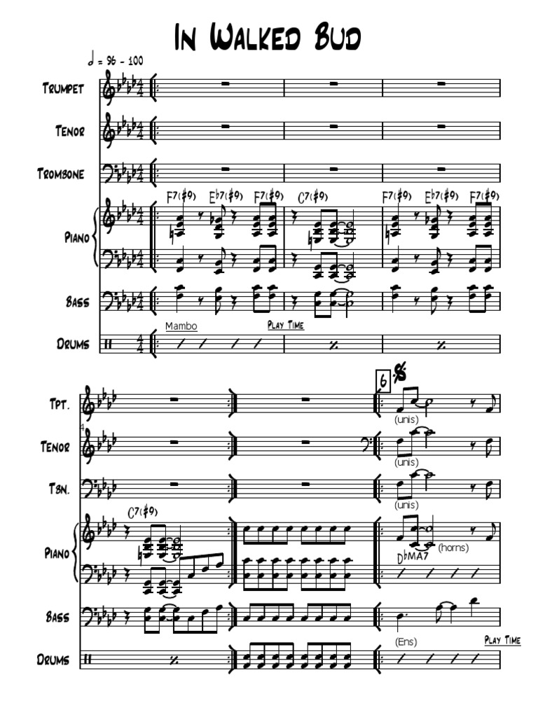 Eddie Palmieri - in Walked Bud - Score | PDF | Music Production ...
