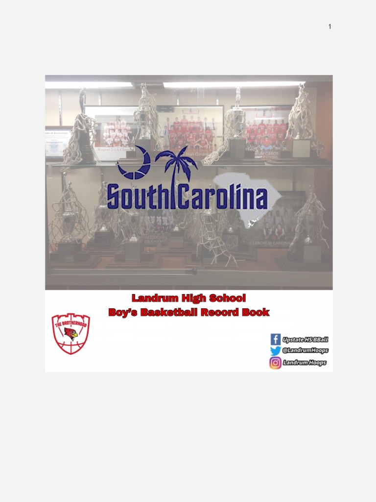 Landrum Boy's Basketball Record Book 2021 | PDF | Ball Games | Athletic ...