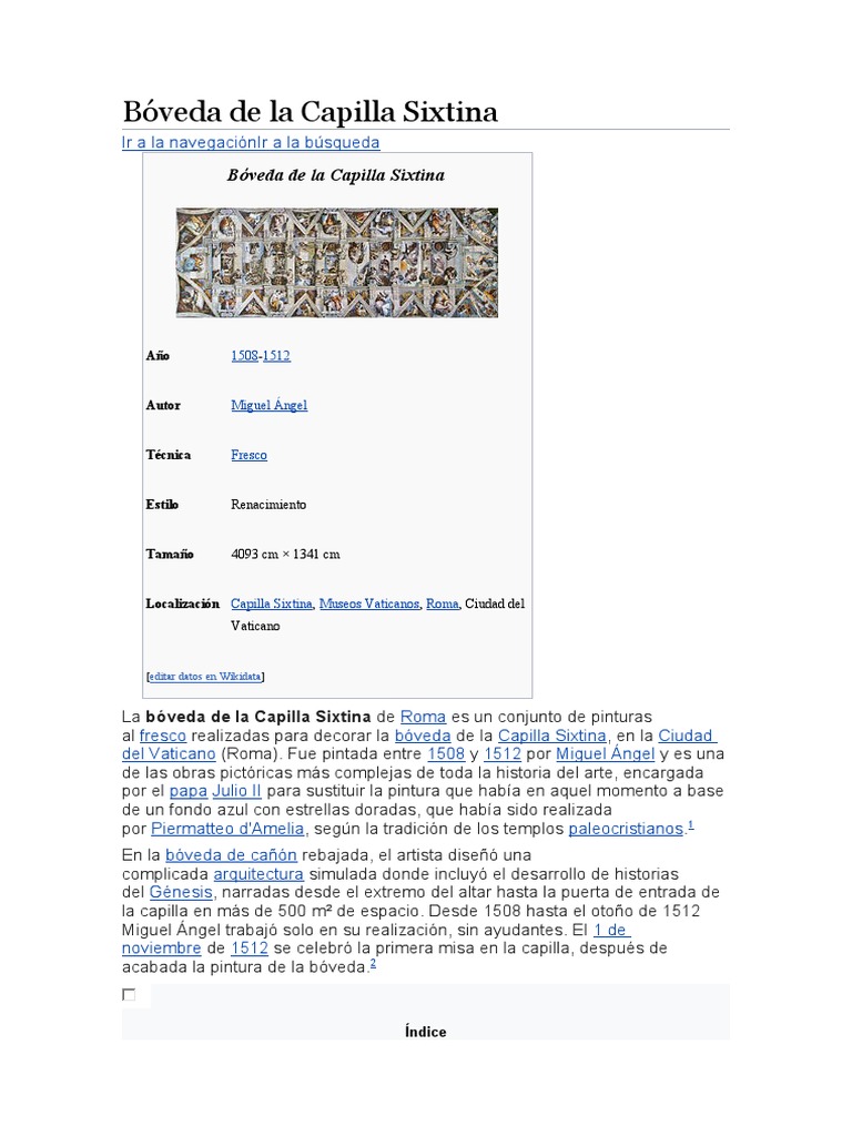 Bóveda de La Capilla Sixtina | PDF | Miguel Ángel | Pinturas