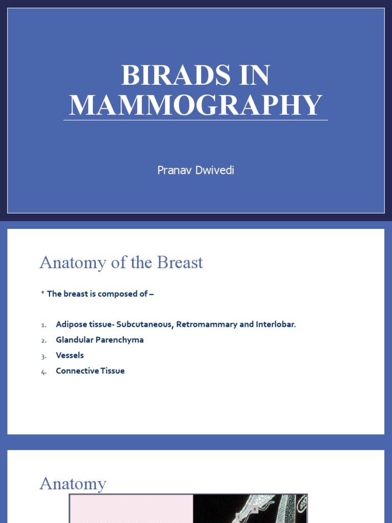 Birads in Mammography: Pranav Dwivedi | PDF | Breast | Mammography