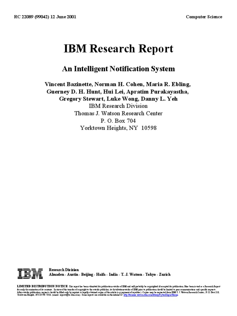 IBM - Intelligent Notification System | PDF | Application Programming ...