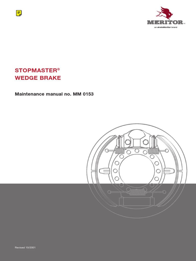 Stopmaster Wedge Brake: Maintenance Manual No. MM 0153 | PDF | Brake ...
