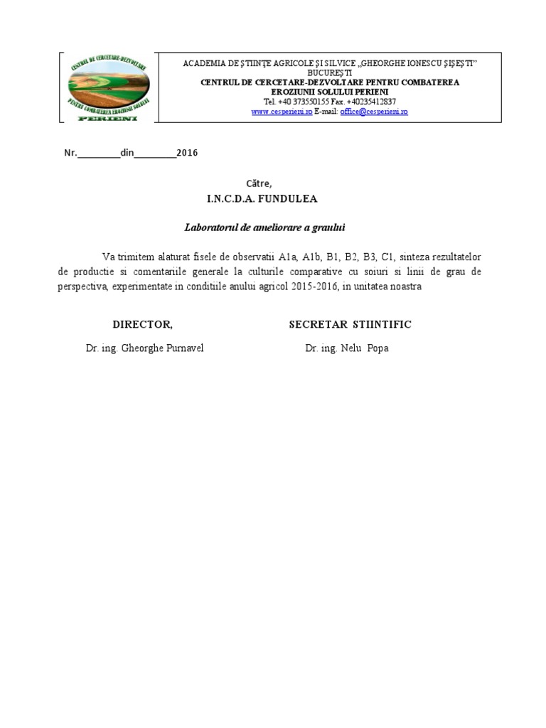 Adresa de Inaintare | PDF