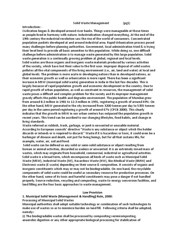 EVS Solid Waste Management Mumbai | PDF | Municipal Solid Waste | Waste Management