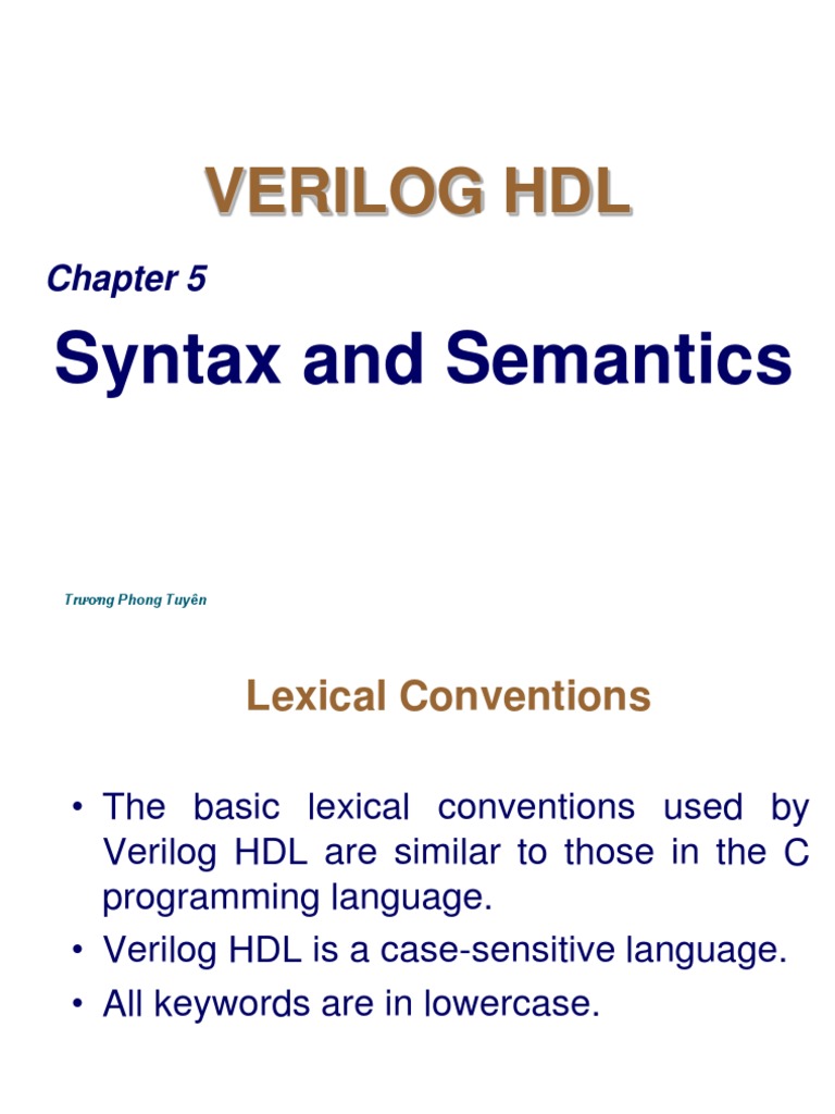 Chapter 5-Verilog HDL Syntax and Semantics | PDF | Data Type | String (Computer Science)