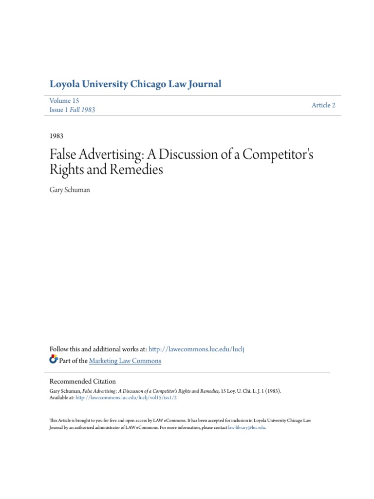 False Advertising | PDF | False Advertising | Lanham Act