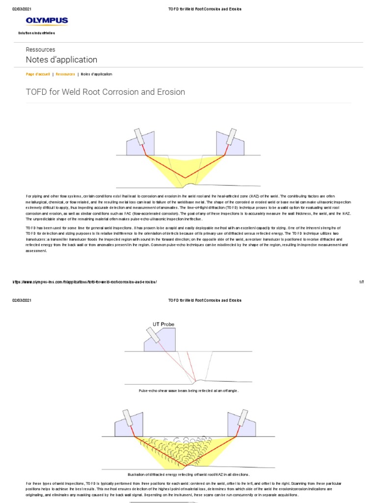 TOFD For Weld Root Corrosion and Erosion | PDF | Welding | Construction