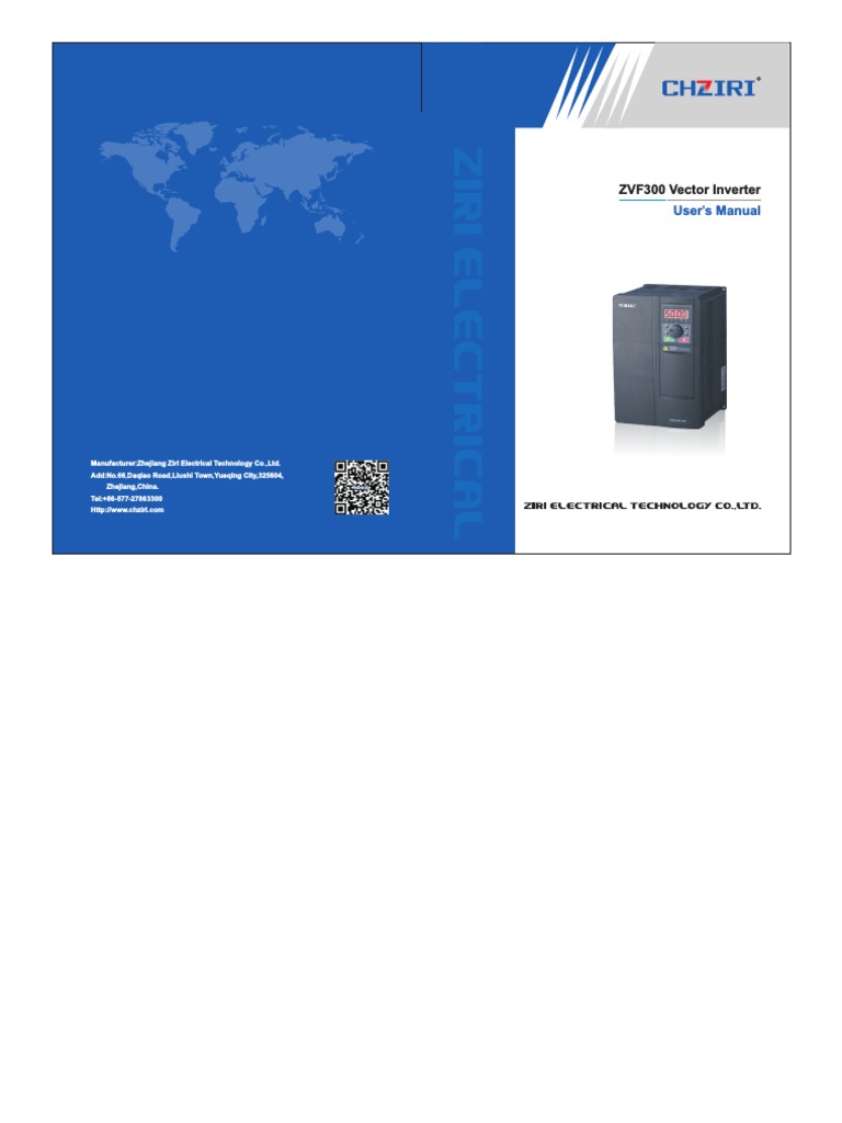 Chziri Zvf300 User Manual v3.69 | PDF | Electric Motor | Power Inverter