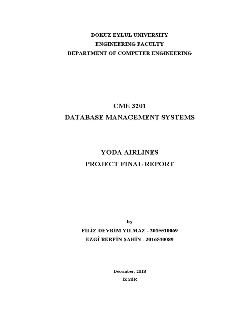Airline Yoda Project Report | PDF | Data Management | Databases