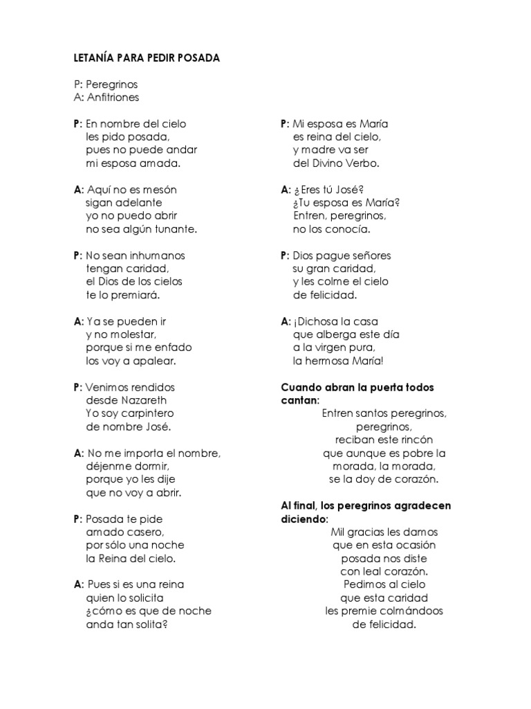 Letanía para Pedir Posada | PDF