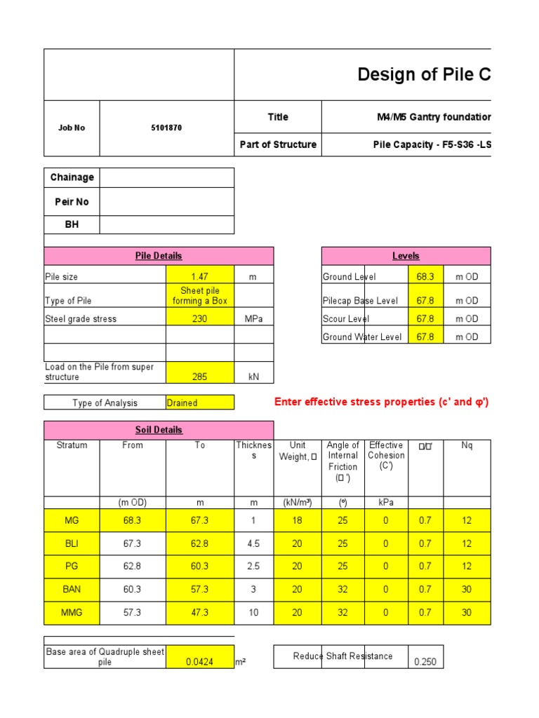 Box Pile Design Calcs (Appendix A, B &C) - Rev1 | PDF | Deep Foundation ...