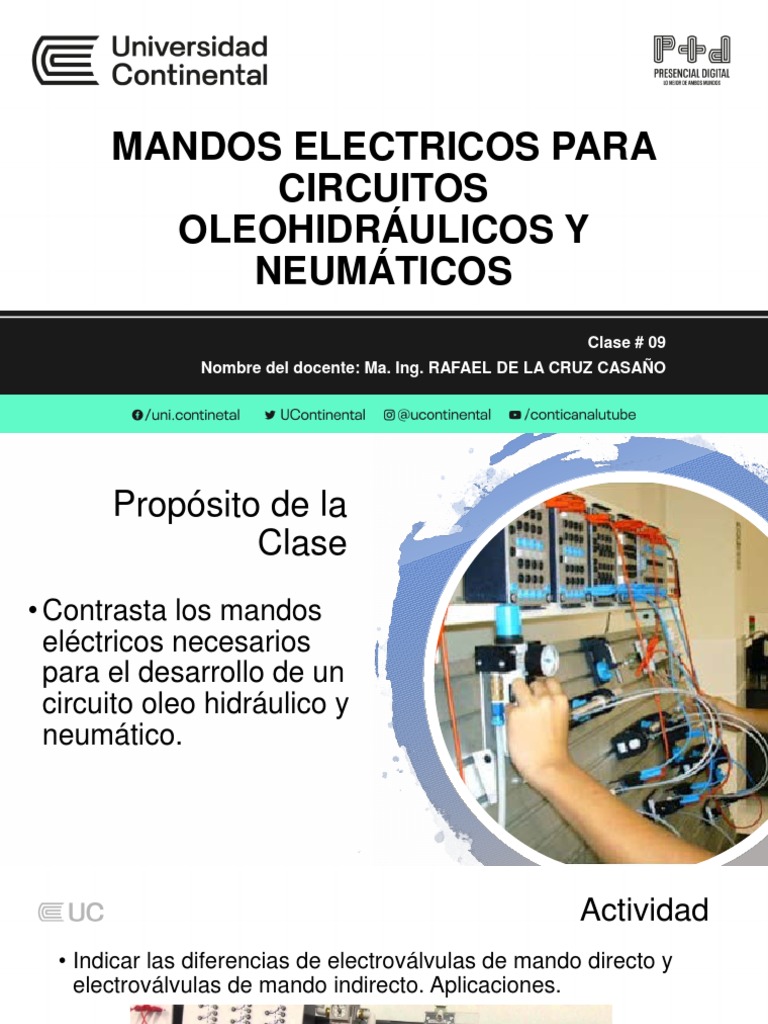 Clase 09 Mandos Eléctricos para Circuitos Oleoh. y Neum. | PDF | Puerta lógica | Tubo vacío