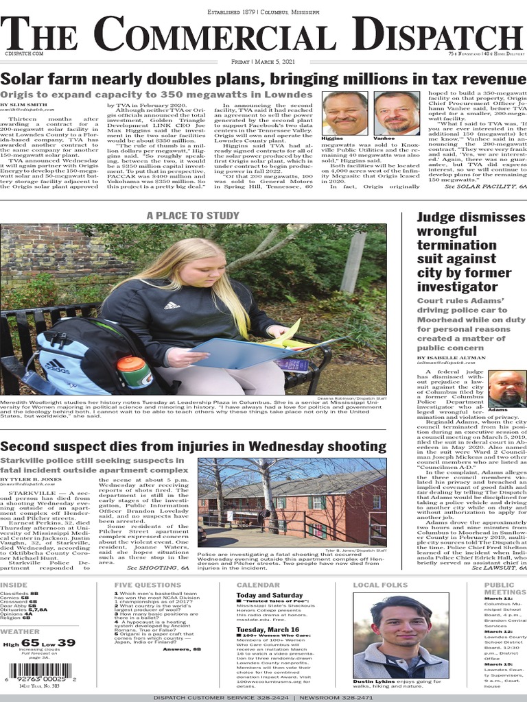 Commercial Dispatch Eedition 3-5-21 | PDF | Tennessee Valley Authority ...