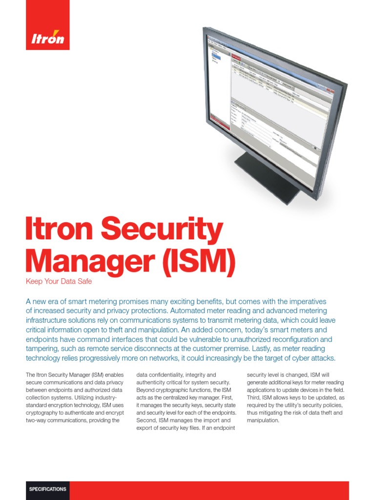 Itron Security Manager (ISM) : Keep Your Data Safe | PDF | Encryption ...