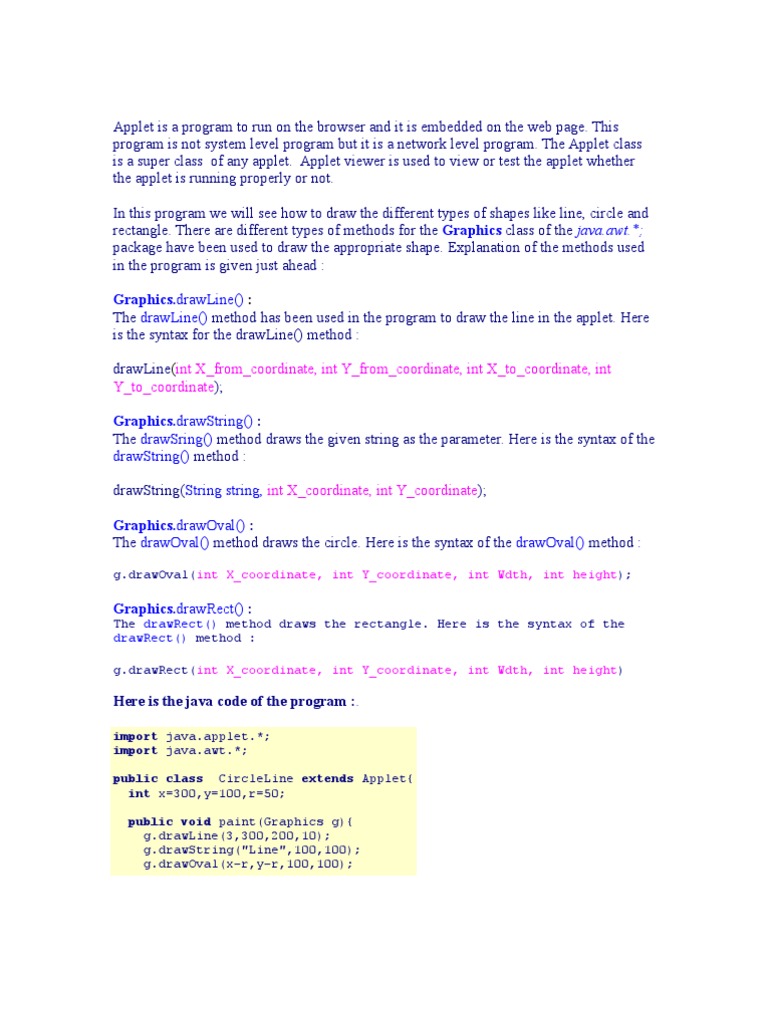 Applet | PDF | Java (Programming Language) | Parameter (Computer Programming)