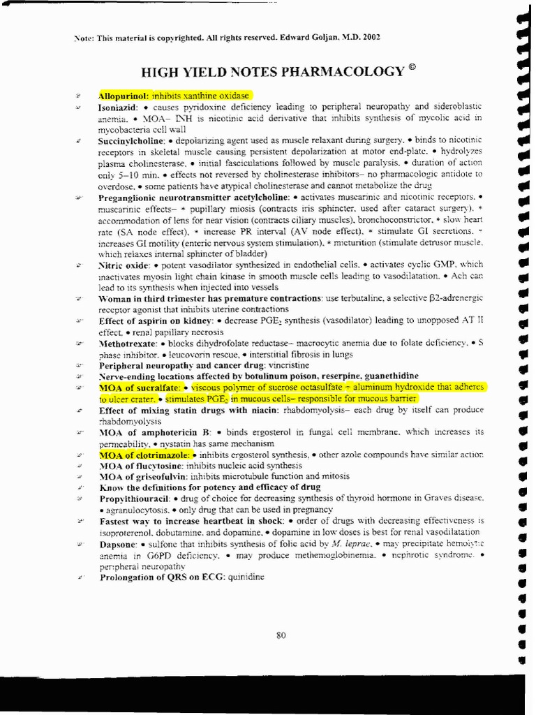 High Yield Pharmacology, Goljan Series (Goljan, Goljan Year - ) Isbn | PDF | Combined Oral ...