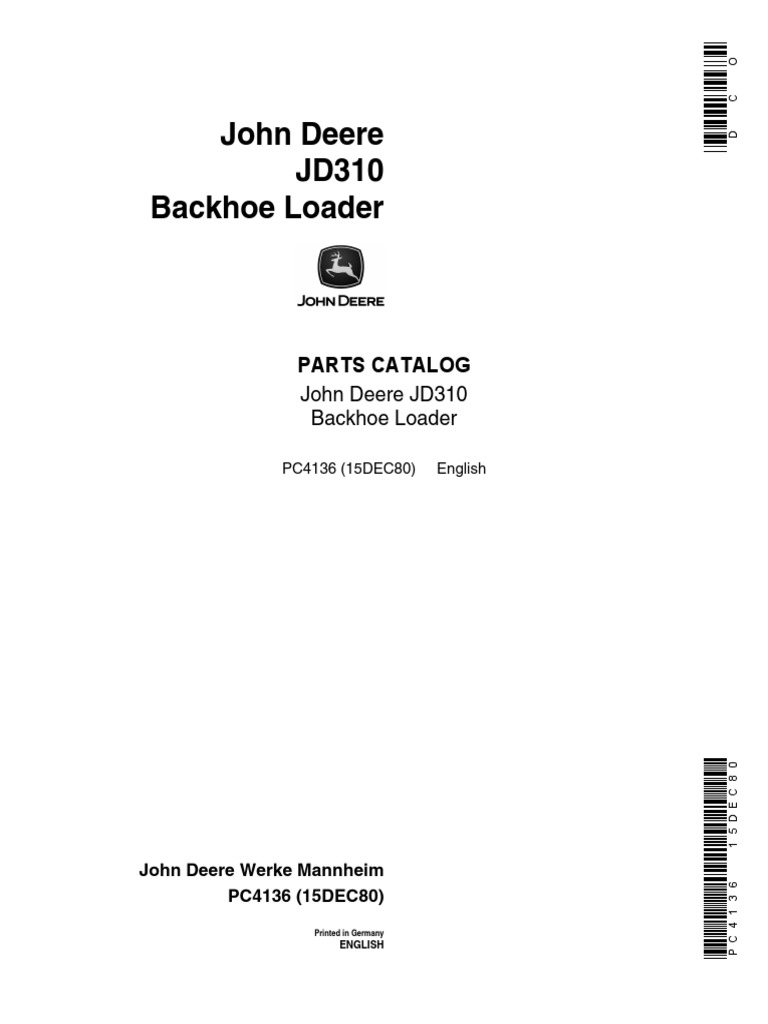 JD310 Backhoe Loader | PDF