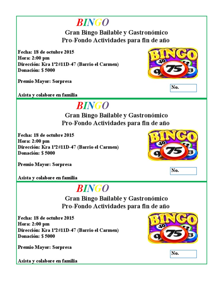 Boletas de Bingo | PDF