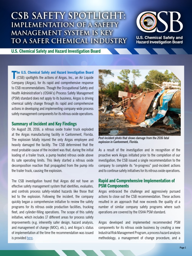 CSB Safety Spotlight: CSB Safety Spotlight | Download Free PDF | Safety ...