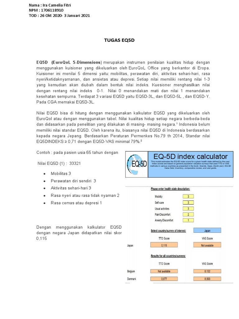 Tugas Eq5d | PDF