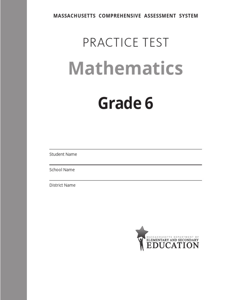 Grade 6 Math Practice Test | PDF | Teaching Mathematics