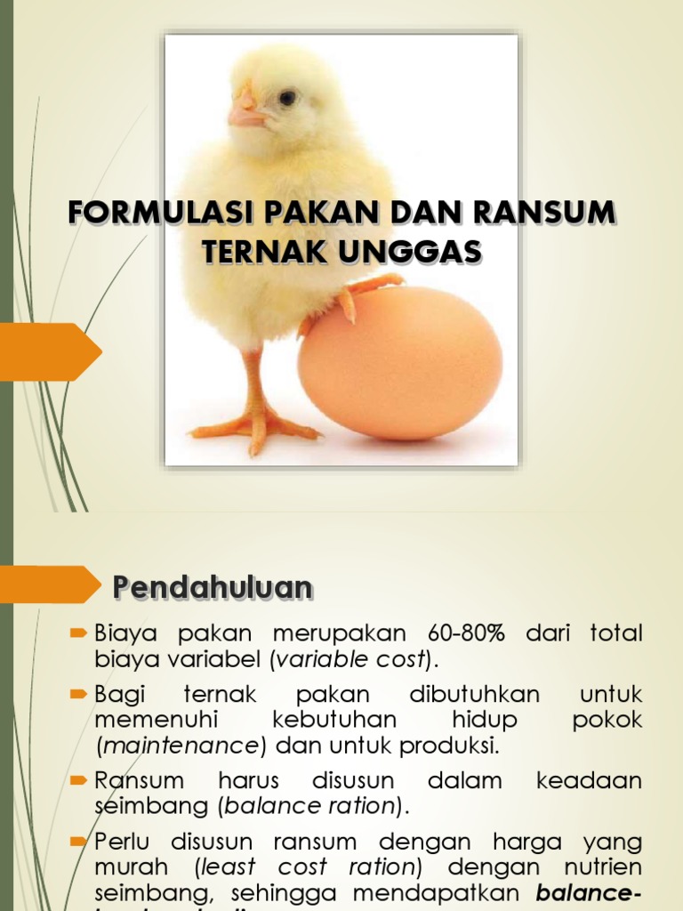 Kuliah Formulasi Ransum | PDF