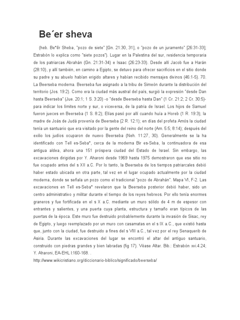 Berseba | Descargar gratis PDF | Judios y judaísmo | Biblia hebrea