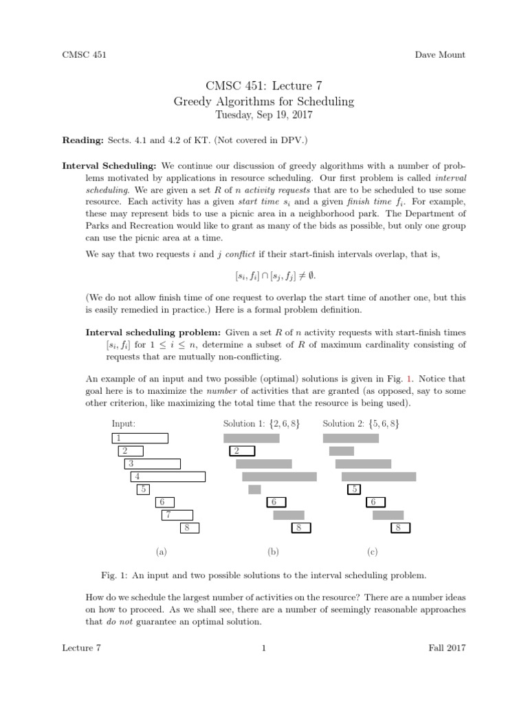Greedy Algorithms for Interval Scheduling | PDF | Time Complexity | Mathematical Optimization