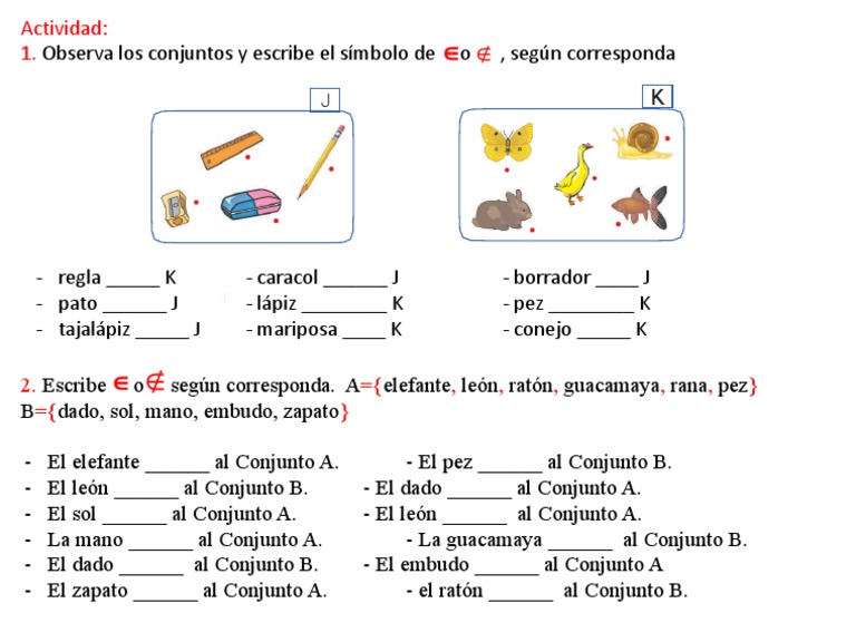 Actividad Pertenece y No Pertenece | PDF
