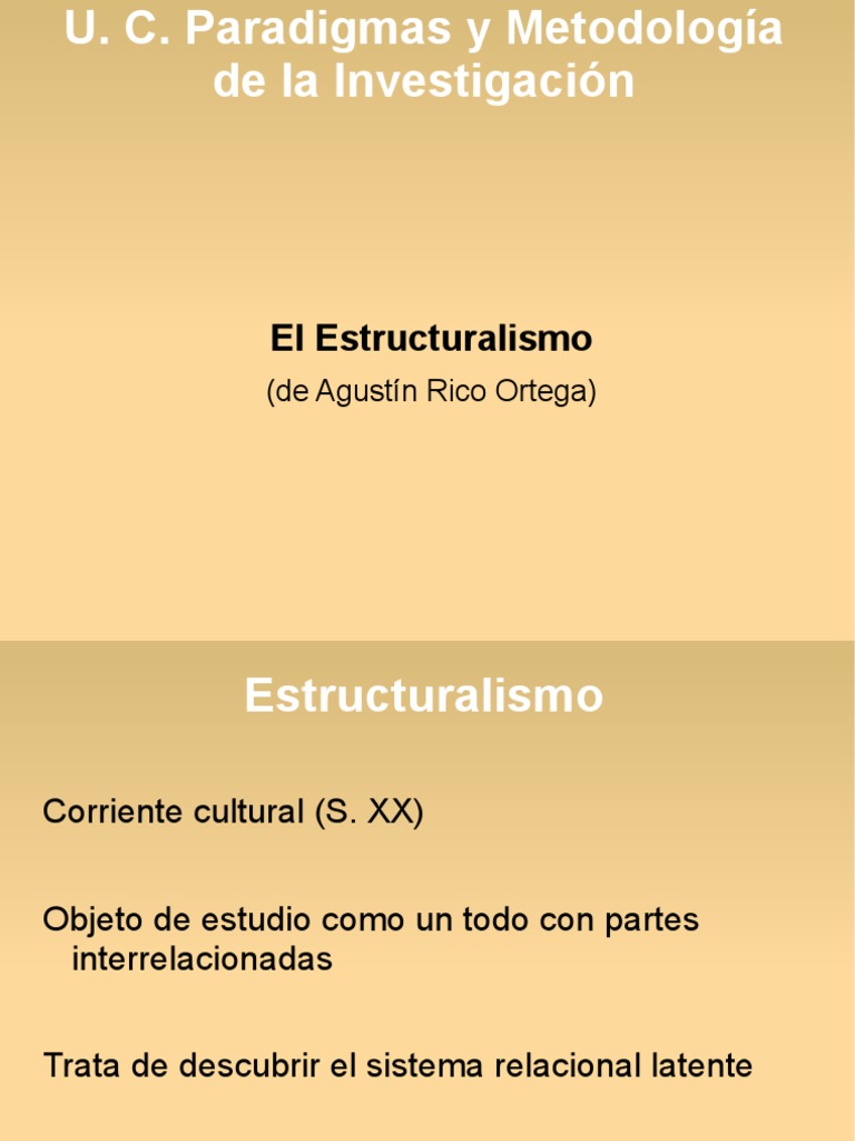 Presentación El Estructuralismo | PDF | Interacciones de disciplina ...