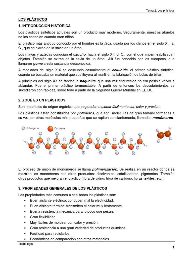 Tema 2 Plasticos | PDF | Sólido amorfo | El plastico
