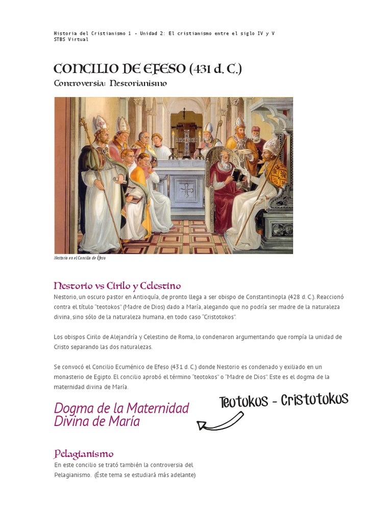 Concilio de Éfeso: Teotokos y Nestorio | PDF | Filosofía