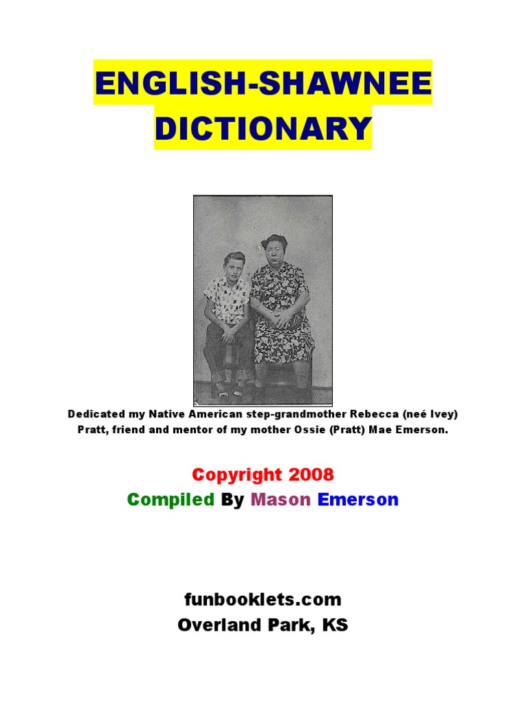 English Shawnee Dictionary | PDF | English Language | Linguistics