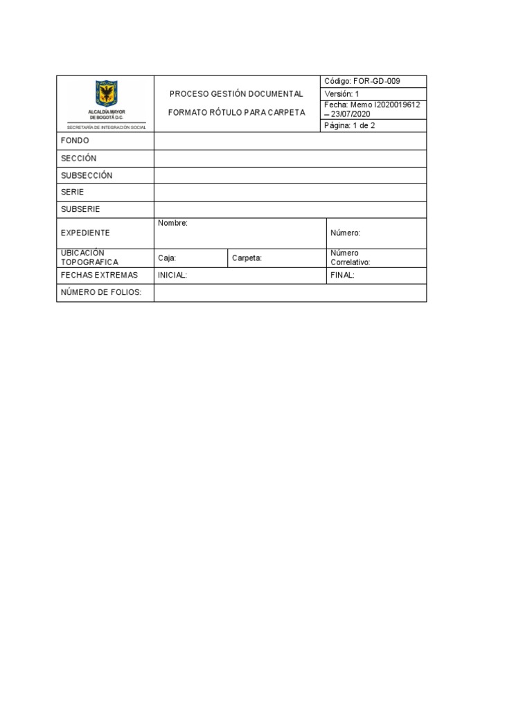 Formato Rotulo Carpeta | PDF | Informática y tecnología de la ...