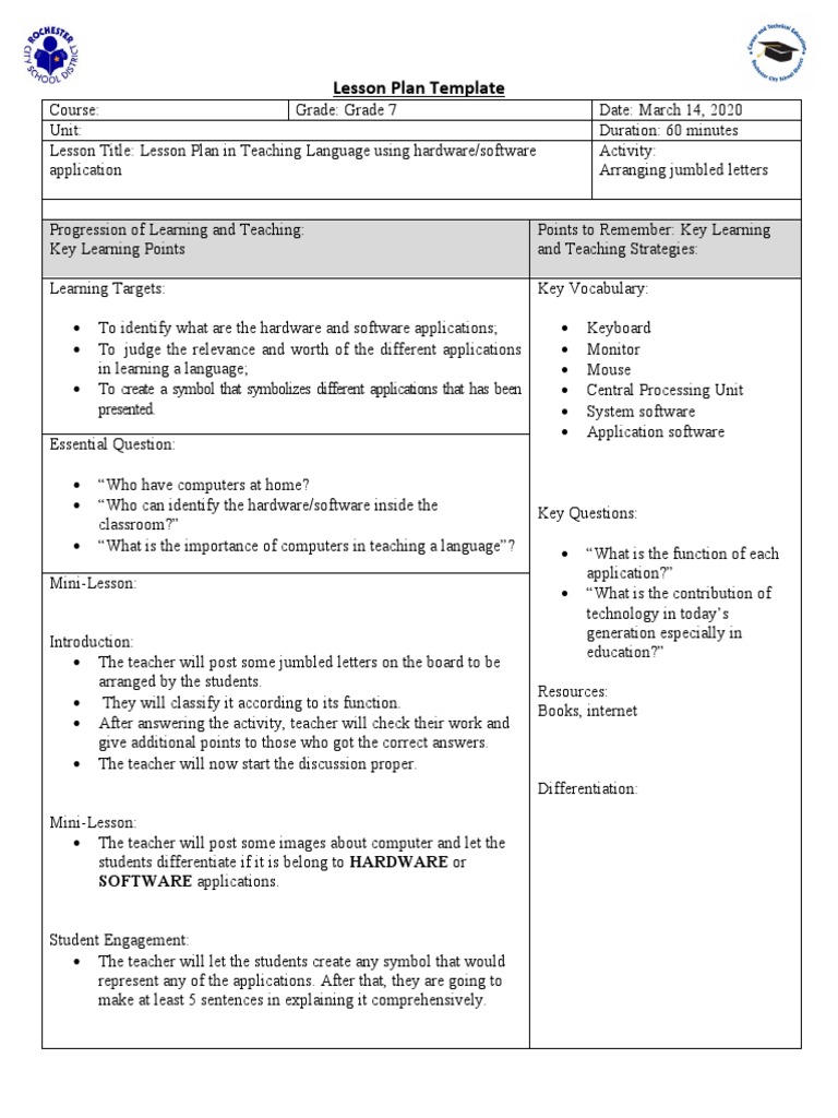 CTE Lesson Plan Template | Download Free PDF | Software | Computer Program