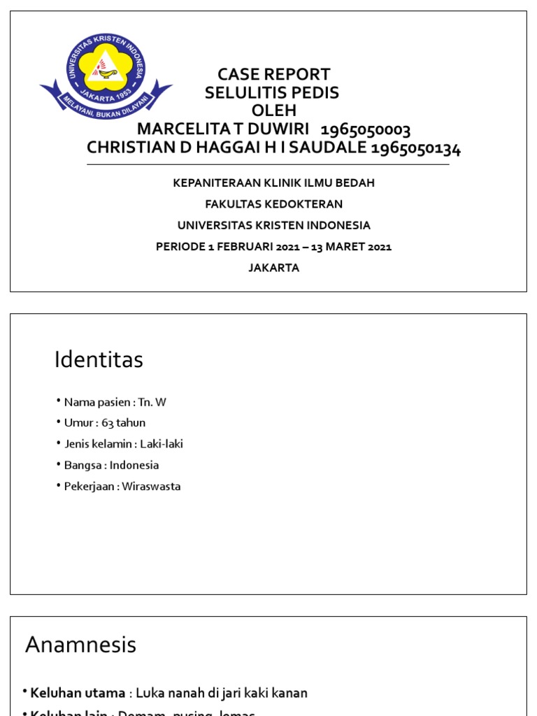 Case Report Selulitis Pedis Terbaru | PDF