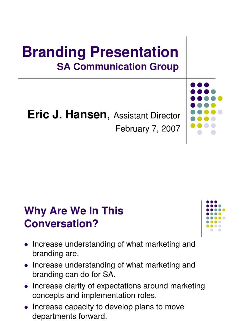 Branding Presentation: Eric J. Hansen | PDF | Brand | Coca Cola